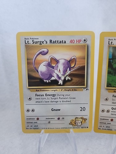 Pokémon Lt. Surge's Rattata BOTH 82/132 85/132 Common Gym Heroes ...