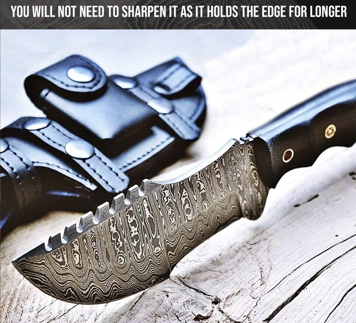 Handmade Damascus V42 Military hunting tracker fixed blade survival EDC ...