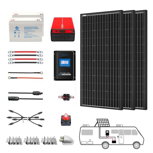ACOPOWER 300W Mono Black RV Solar Panel System | eBay