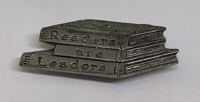 Readers Are Leaders Stack Of Books Pewter Read Lapel Pin (144-3) | eBay