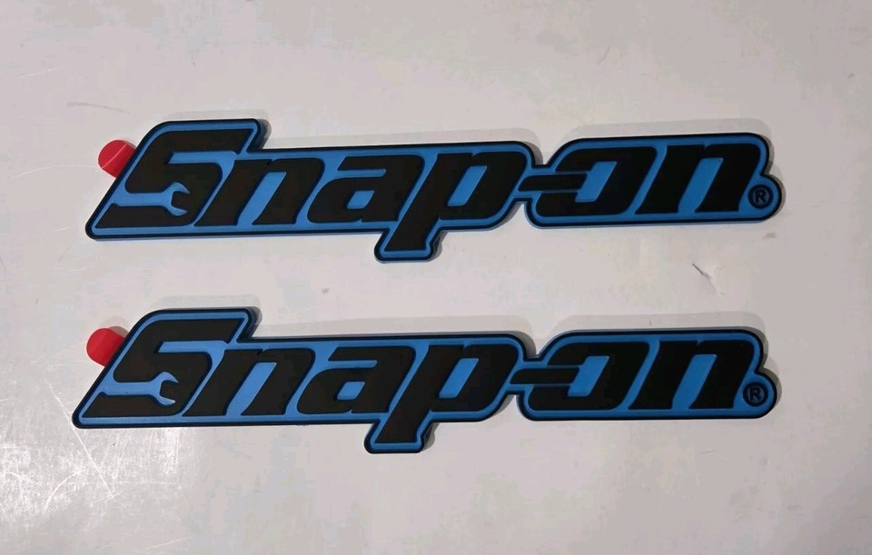 2PK SNAP ON TOOL BOX LOGO EMBLEM MATTE BLUE Plastic Badge Decal 8" NW+ ...