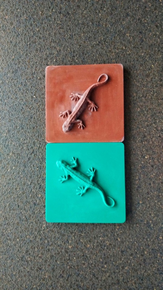 Silicone mold for 3d tiles with lizard applique 9.8*9.8cm / DIY tiles ...