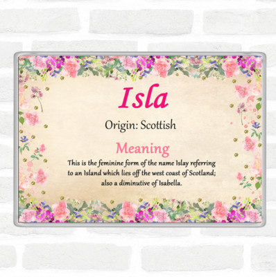 Isla Name Meaning Jumbo Fridge Magnet Floral | eBay UK