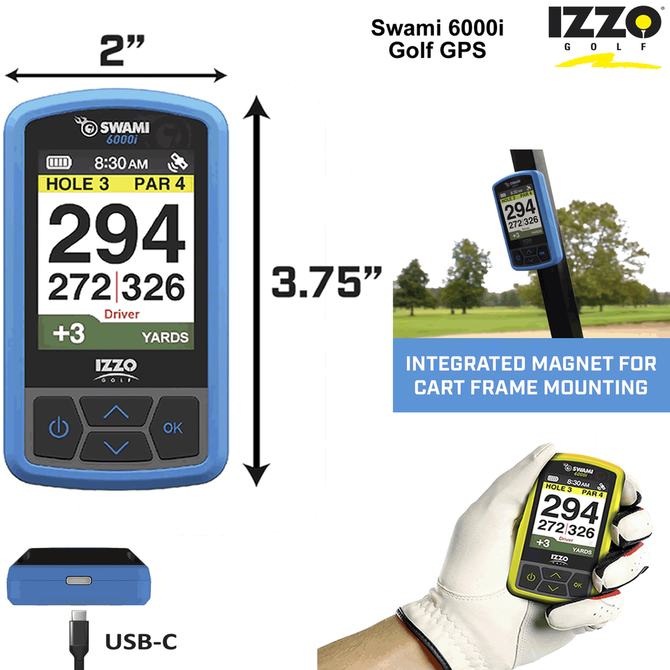 IZZO SWAMI GOLF GPS SWAMI GPS 6000i 38,000 PRE LOADED COURSES GOLF HAND ...