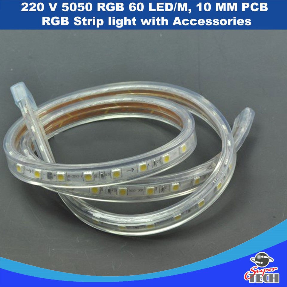 50M RGB 60 LED/M PCB RGB Multi colour Strip light 220V IP67 with Remote ...