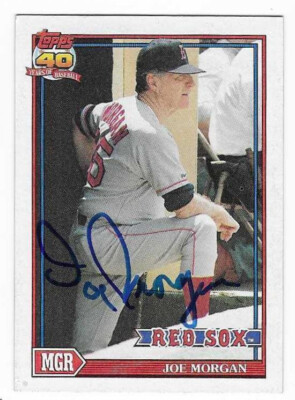 JOE MORGAN 1991 TOPPS AUTOGRAPHED SIGNED # 21 BOSTON RED SOX | eBay