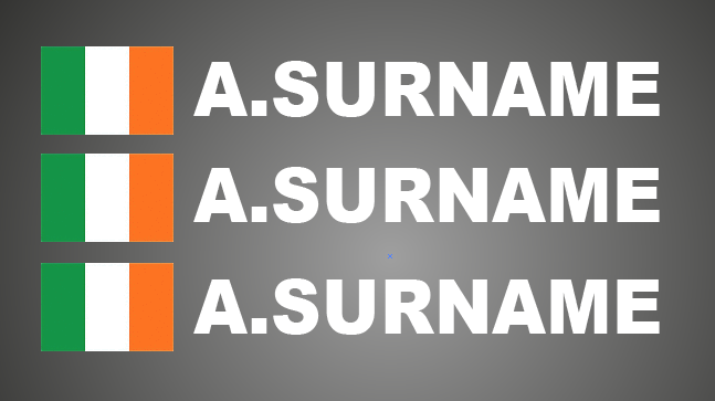 3 X Custom Driver Name Stickers - Race Car Motorsport Rally Track IRISH ...