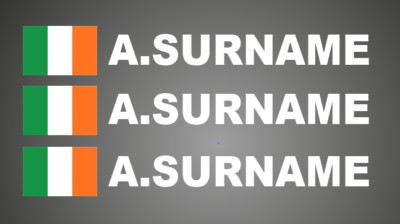 3 X Custom Driver Name Stickers - Race Car Motorsport Rally Track IRISH ...