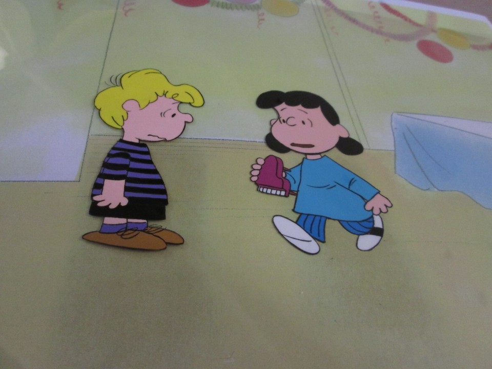 Peanuts Schroeder and Lucy Cel 1983 with piano | eBay