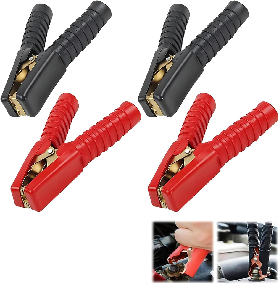 4PCS 100A Crocodile Clips Jump Lead Clamps Car Battery Alligator Clips ...
