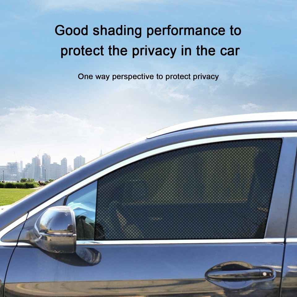 2pcs Car Side Window Mesh Film Windshield Net Sun Shade Sticker UV ...
