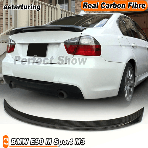 For BMW 3Series E90 320i M3 2005-12 REAL Carbon Rear Trunk Spoiler Boot ...