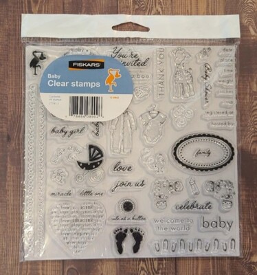 FISKARS Baby Clear Stamps 44 stamps unused | eBay