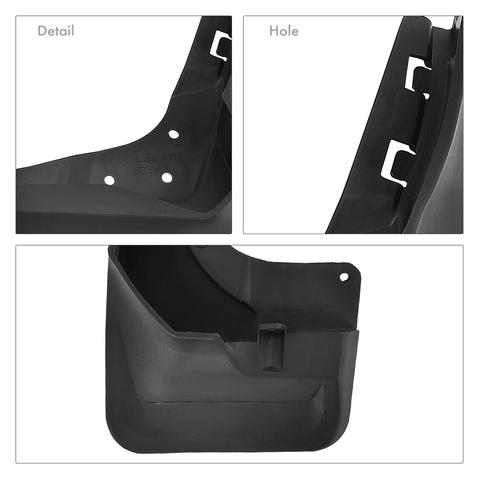 4x Splash Guards For Mercedes Benz W166 GLE-Class 2016-2018 w/o Running ...