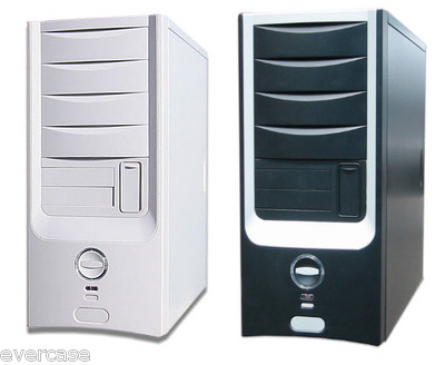 ATX PC Chassis, Computer MIDI Tower Case. Beige Black ATX Computer Case ...