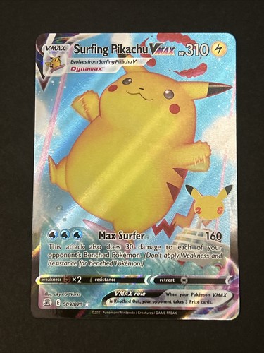 Pokémon TCG Surfing Pikachu VMAX Celebrations 009/025 Holo Ultra Rare 5 ...