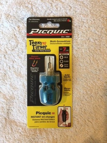 PICQUIC TEENY TURNER Screwdriver - Small, Multi Bit, 7 Bits 1" long ...