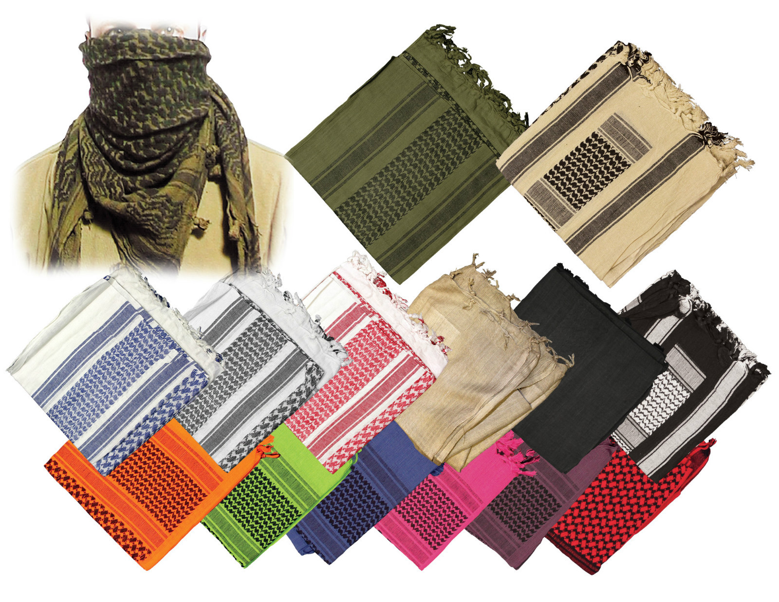 1 NEW SHEMAGH SCARF BRITISH ARMY - SAS - SURVIVAL - COLOURS AVAILABLE ...
