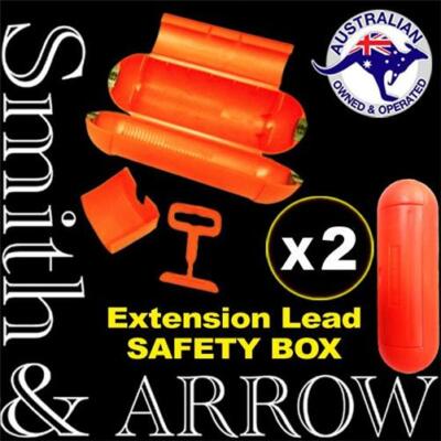 2 x ELECTRICAL EXTENSION LEAD CABLE SAFETY CONNECTION BOX POWER CORD ...