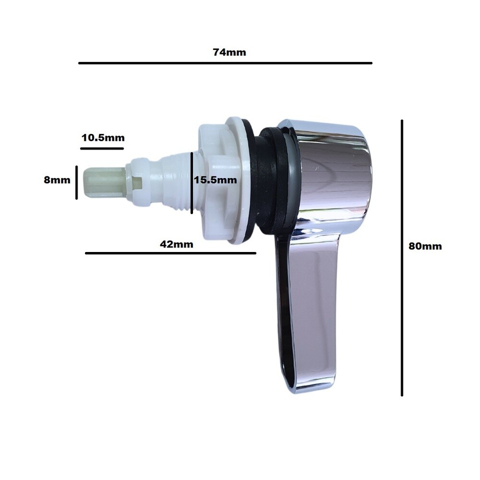 Fluidmaster PRO750UK Toilet Cistern Dual Flush Lever Handle Chrome ...