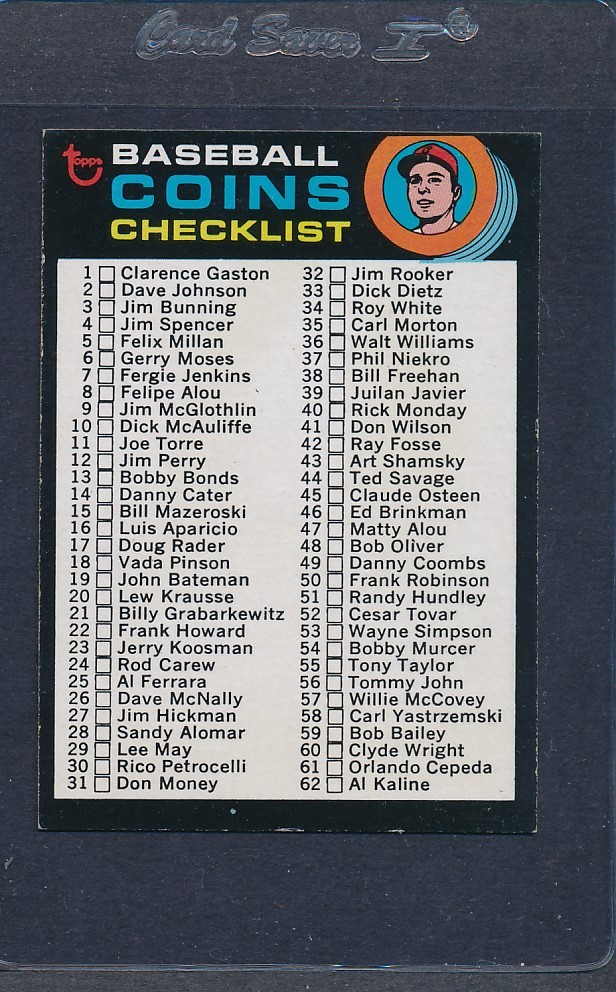 1971 Topps #161 Baseball Coins Checklist EX *3018 | eBay