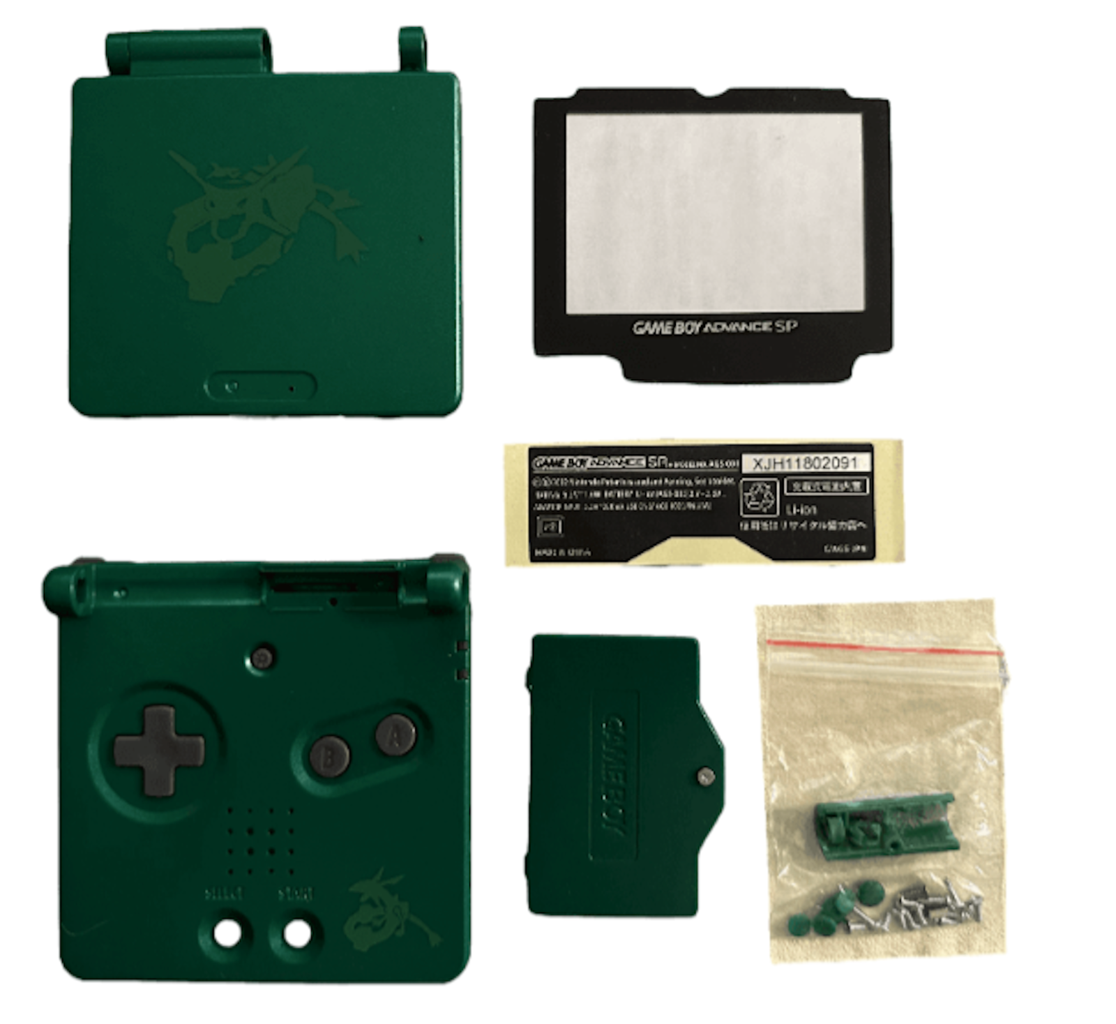 Game Boy Advance SP Pokemon Pikachu Groudon Kyogre Rayquaza Housings ...