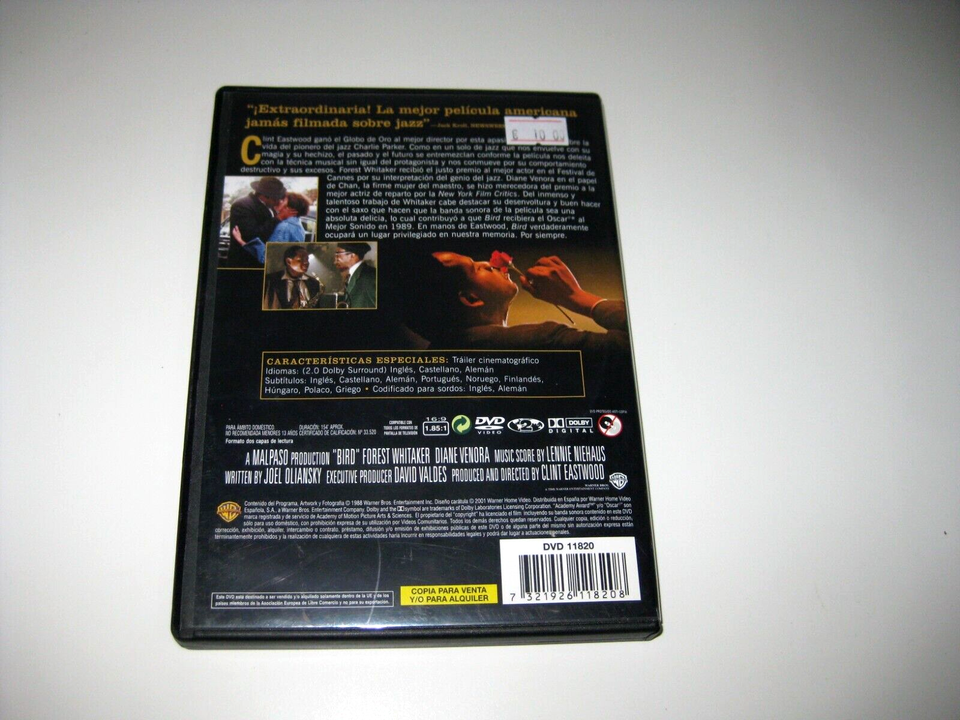 Bird DVD Clint Eastwood Forest Whitaker Diane Venora (Box 98) | eBay