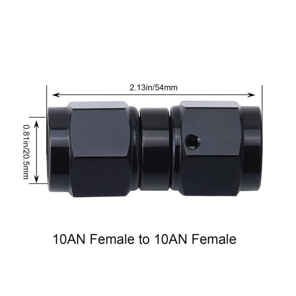 2Pcs Coupler Fitting Connector 6/8/10AN Swivel Female to Female Fitting ...
