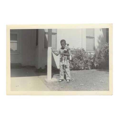 Vintage Snapshot Photo Young Guy Sock Monkey Doll Toy 1950s Suburbia ...