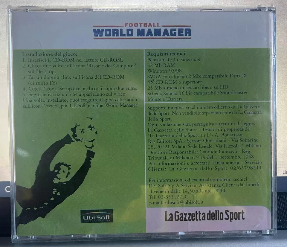 FOOTBALL WORLD MANAGER - CD-ROM - Gioco per PC - NUOVO | eBay UK