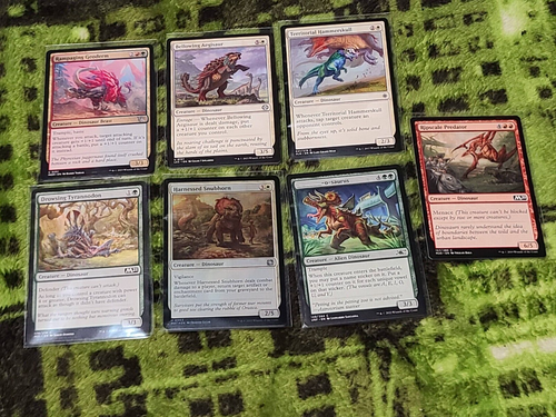 MTG Dinosaur x7 Harnessed Snubhorn(FOIL)Bellowing Aegisaur/Rampaging ...