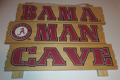 Alabama Crimson Tide BAMA MAN CAVE Wall Hanging Sign 15 3/8" x 13 1/2 ...