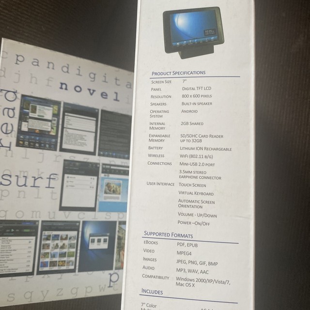 Pandigital Novel Color eReader 2gb Bundle Model # PRD07T20WBL1 for sale ...