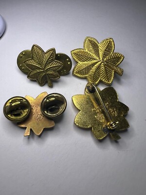 2 + 2 WWII WW2 Vintage Lieutenant Colonel Oak Leaf Insignia Military ...