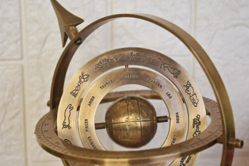 Nautical Brass Arrow ARMILLARY Middle Sphere Astrolabe Globe Home ...