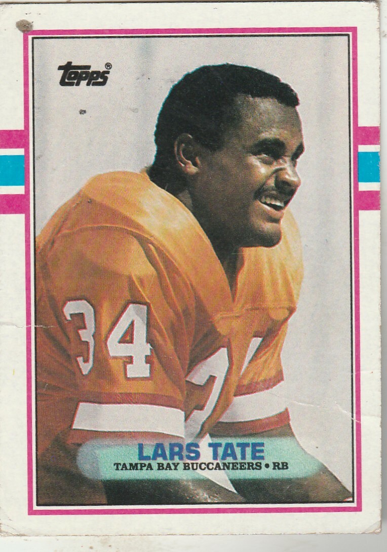 FREE SHIPPING-GOOD TO FAIR-1989 Topps #330 Lars Tate Tampa Bay ...