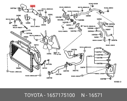 Genuine OE coolant hose, 1657175100 for TOYOTA 16571-75100 | eBay.de
