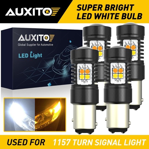 4X AUXITO Switchback LED Front Turn Signal Light Bulbs 1157 2357 Amber ...