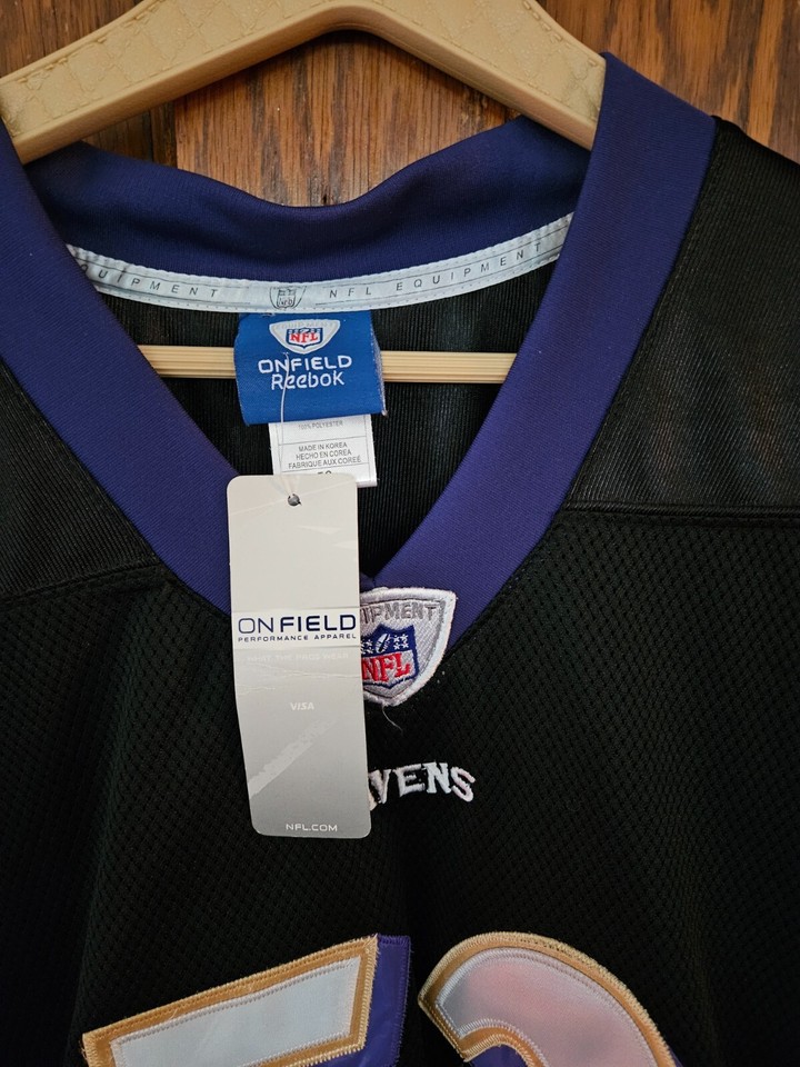 Baltimore Ravens Jersey Mens Purple NFL Football Ray Lewis #52 Reebok ...