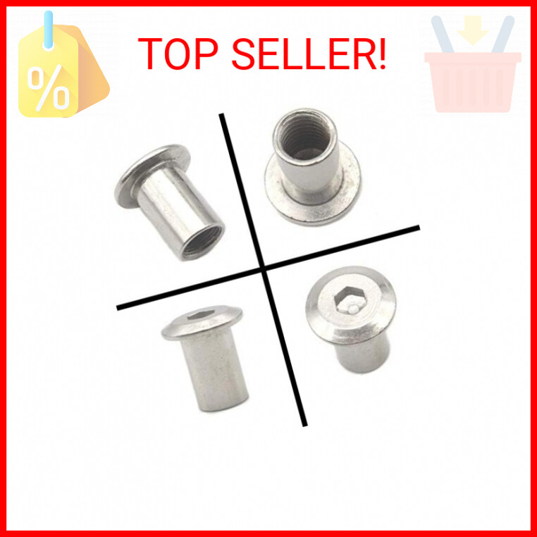 20pcs M8 x 18mm 1.25mm Pitch Rivet Hex Socket Cap Insert Nut Barrel Nut ...