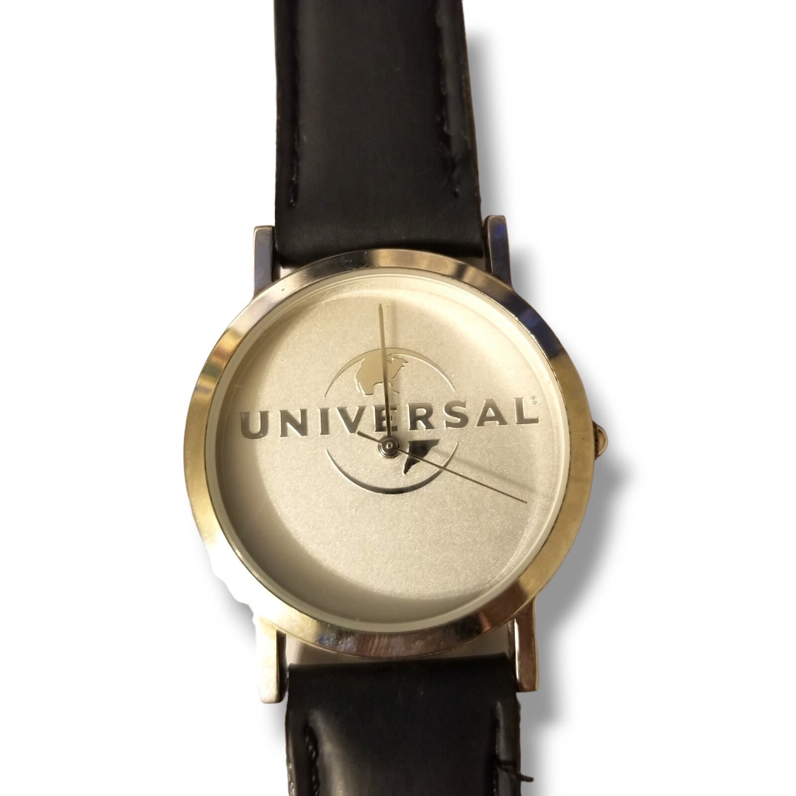 Vintage Universal Studios Logo Europa Black Silver Tone Watch Japan ...