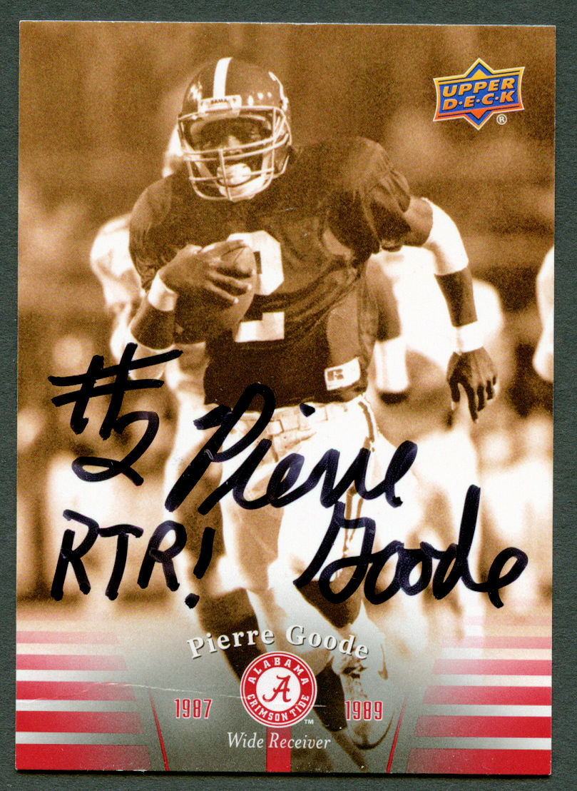 Pierre Goode #53 signed autograph auto 2012 Upper Deck Alabama Football ...