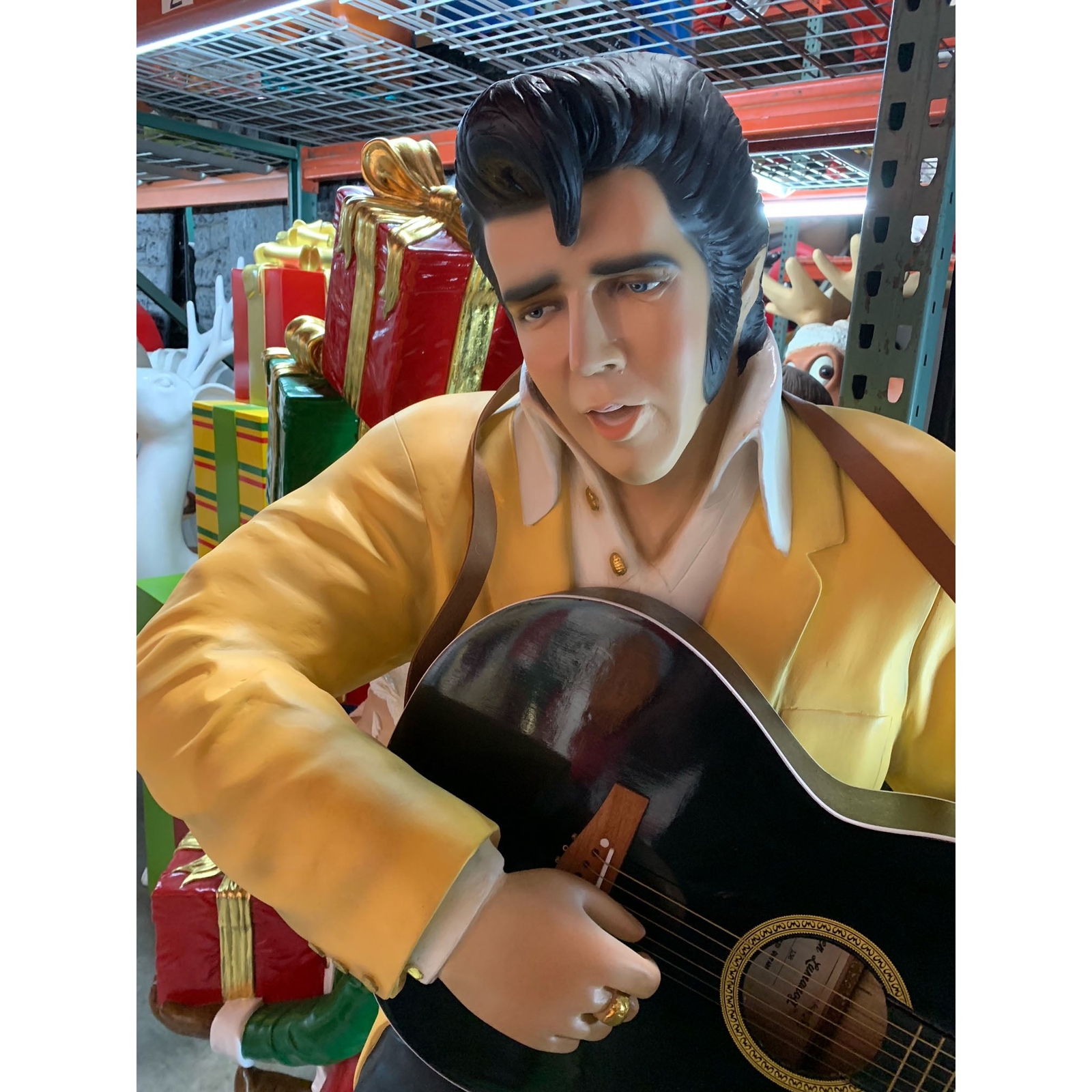 Singer Elvis Sitting On Stool With Guitar Life Size Resin Statue ...