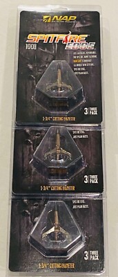 Nap Spitfire Edge Serrated Broadheads 100 Gr. 1 3/4” Diam. (3) packages ...