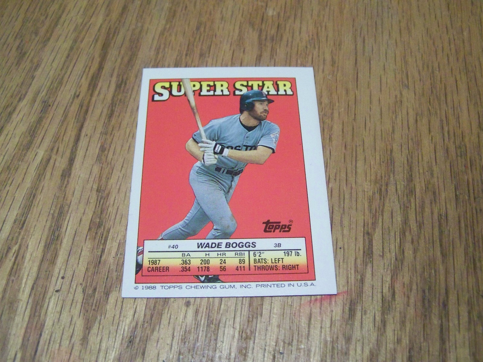 WADE BOGGS 1988 TOPPS MINI BASEBALL CARD ODD BALL | eBay