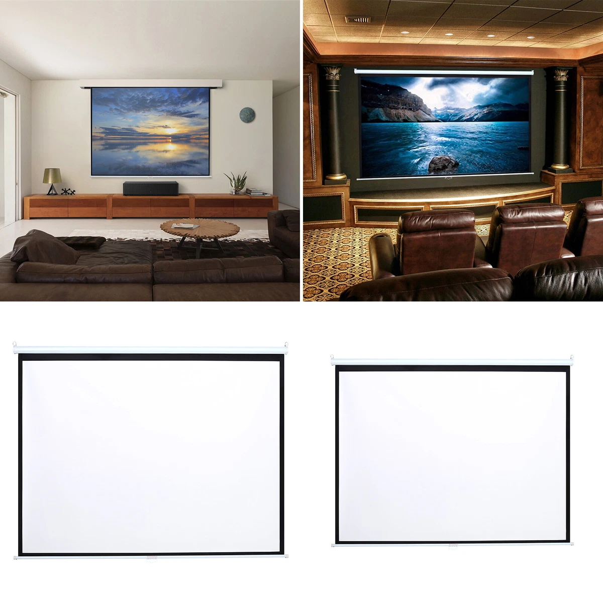 Hanging Fixed Projector Screen From Ceiling | Shelly Lighting