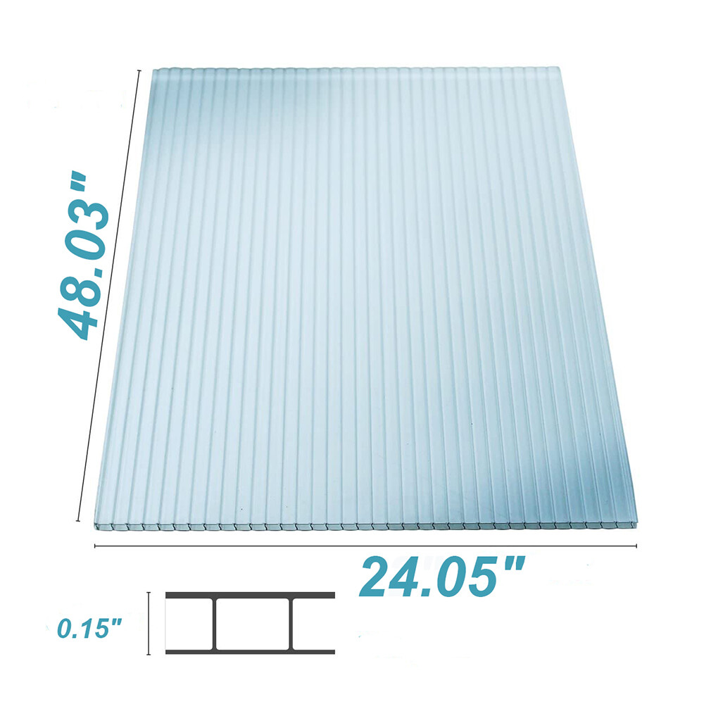20Pcs 2'X4' Polycarbonate Greenhouse Panels 4mm Thickness Twin Walled ...