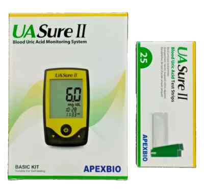 UASure II Blood Uric Acid Test Kit Meter for Uric Acid Home Gout ...