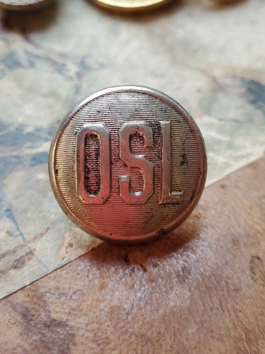 OSL Railroad Uniform Coat Button Antique Oregon Short Line SA French ...