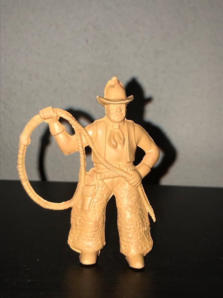 Marx 60mm Chubby Cowboy w/ Lasso 1950s Light Brown Rubber-like vinyl | eBay